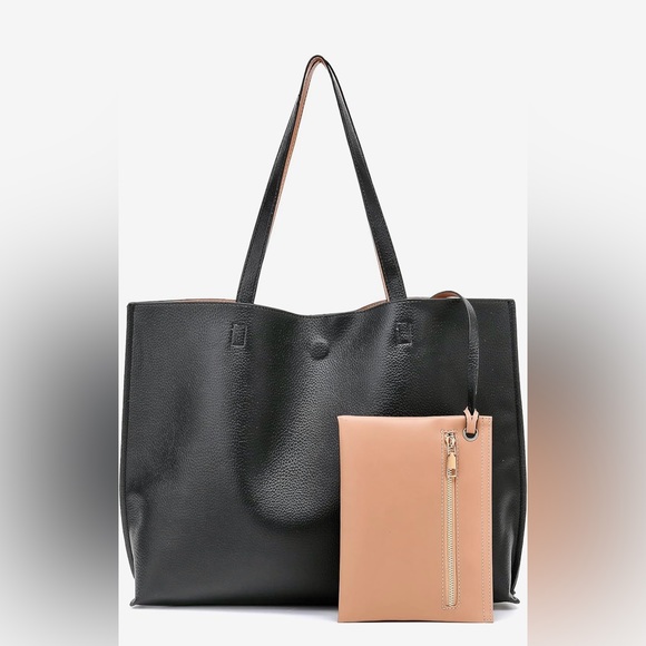 Scarleton | Bags | Reversible Scarleton Leather Tote Bag W Pouch Great ...